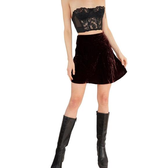 Ann Taylor | Skirts | Vintage 9s Brown Rayon And Silk Velvet Aline Mini ...